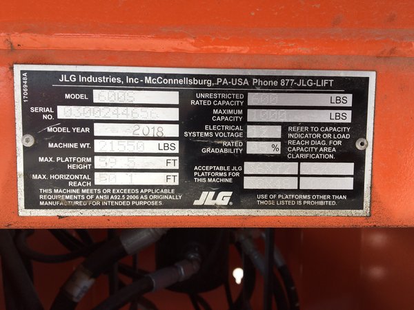 2018 JLG 600S - Stanmore Equipment Ltd.