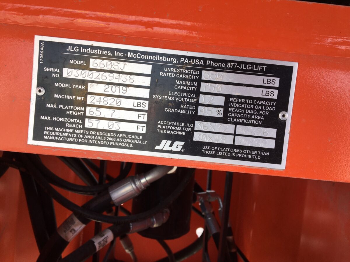 2019 JLG 660SJ - Stanmore Equipment Ltd.